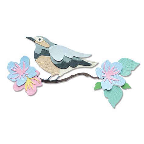 Thinlits Die By Jenna Rushforth Spring Bird 14pcs 665093