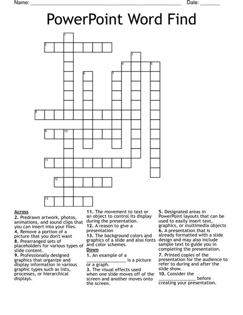 Powerpoint Word Find Crossword Wordmint
