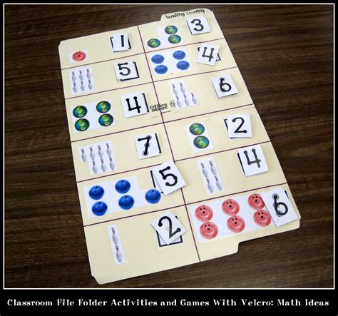 Classroom File Folder Activities And Games With Velcro Math Ideas