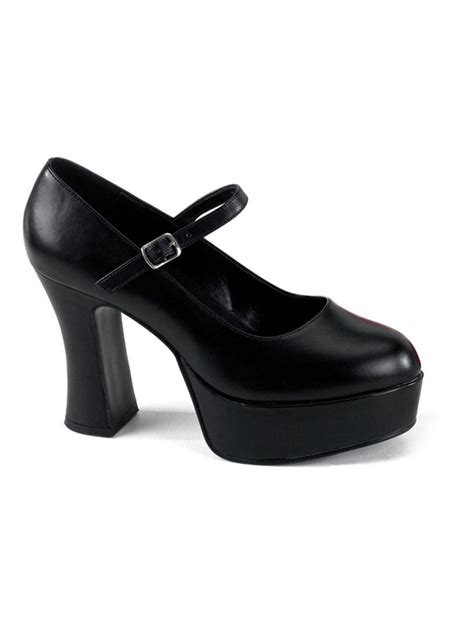 Maryjane 50 Black Platform Heels