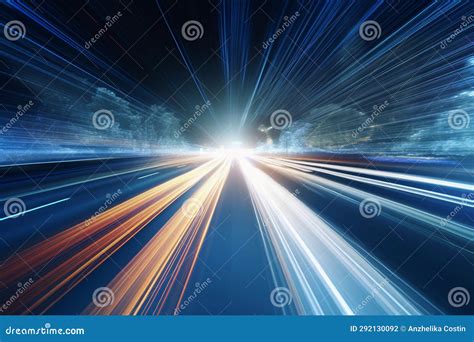 high speed with binary code numbers on motion blurred path or track