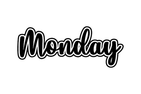 Premium Vector Monday Hand Drawn Lettering Phrase Template For Card