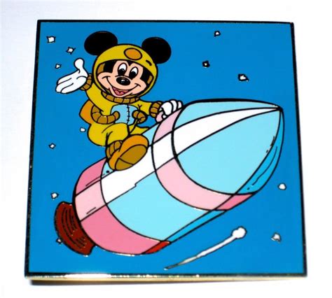 Le 100 Disney Auction Pin Mickey Mouse Rocket Ride Outer Space Capsule