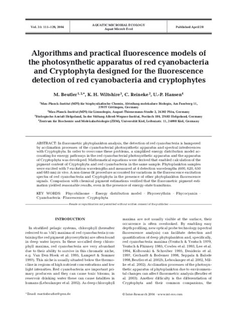Pdf Algorithms And Practical Fluorescence Models Of The