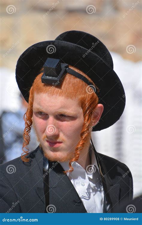 Jewish Hasidic Pray A The Western Wall Wailing Wall The Place Of