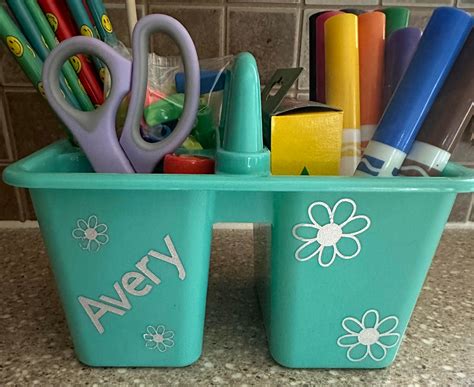 Personalized School Supply Bin Back To School Supply Bin Personalized