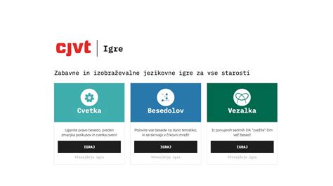 Nov Spletni Portal Z Jezikovnimi Igrami Cjvt