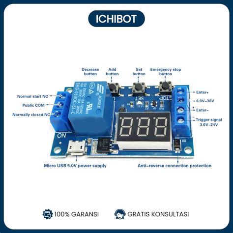 Tombol Delay Timer Relay Display Module 4 Digital Buttons Dc Time Module Switch Off Delay