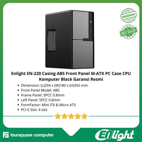 Jual Enlight En 220 Casing Abs Front Panel M Atx Pc Case Cpu Komputer