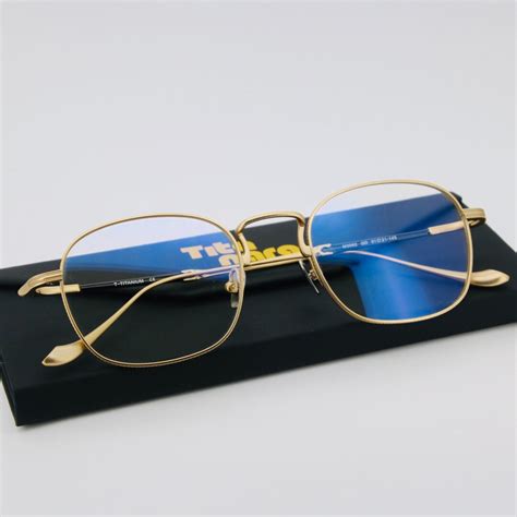 Gold Classic Square Titanium Glasses Frames Etsy