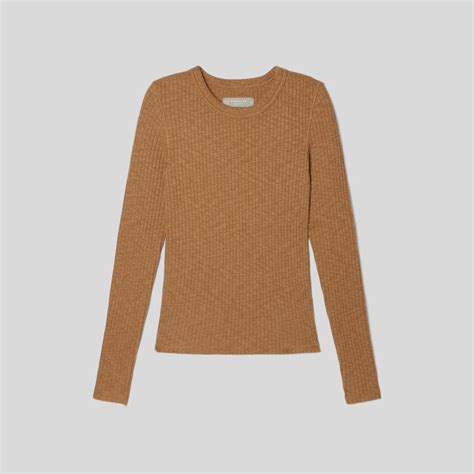 The Cozy Rib Long Sleeve Tee Cappuccino Everlane