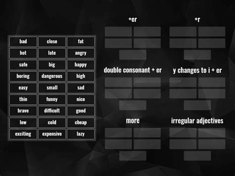 Comparative Adjectives Group Sort Comparative Adjectives Group Sort
