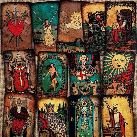 Tarot Card Deck Vintage Borderless Tarot Reading Deck For Etsy Australia