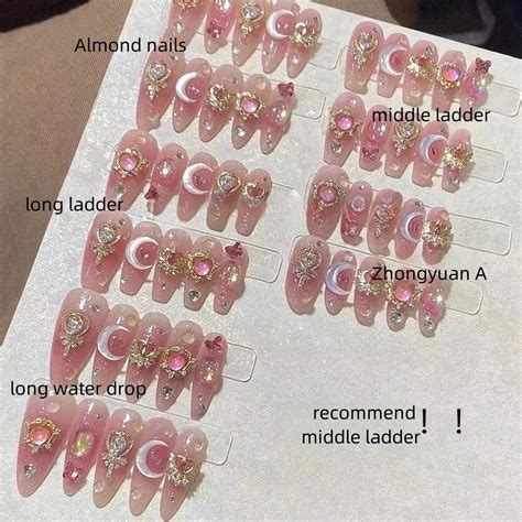Japanese Handmade Sailor Moon Press On Birthday Nails 2022 Kawaii Short