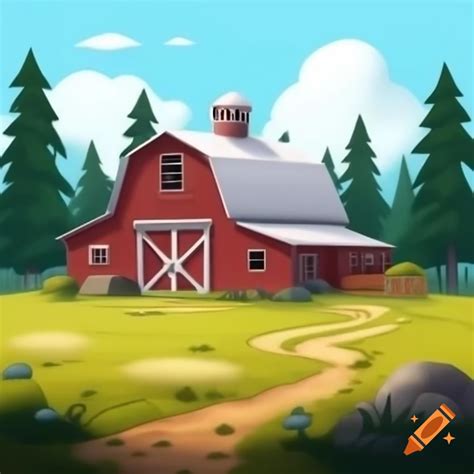 Cartoon Barn Background
