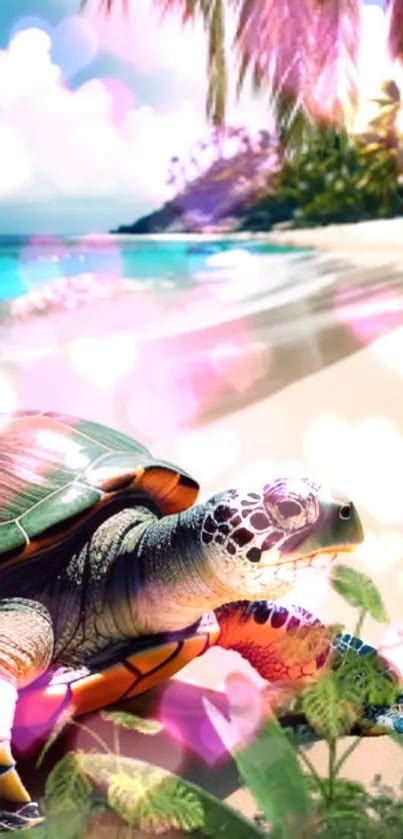 Tropical Turtle Beach Wallpaper Free Download