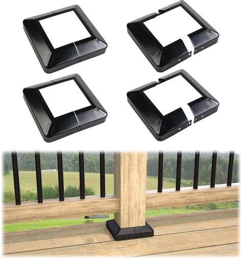 Muzata 2pcs Post Base Cover One Piece Post Skirt For 3 5x 3 5 Wood