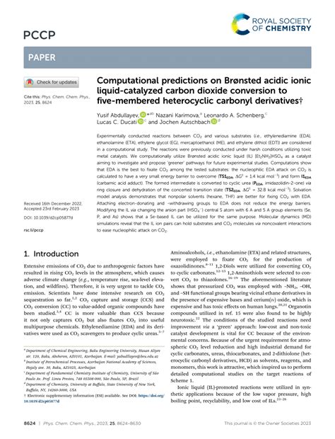 Pdf Computational Predictions On Brønsted Acidic Ionic Liquid