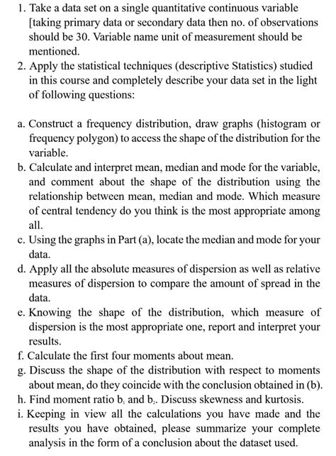 Solved 1 Take A Data Set On A Single Quantitative