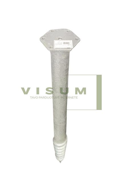 Įsukamas Polius Pamatams 68x1000mm Atramos Forma Plokščia