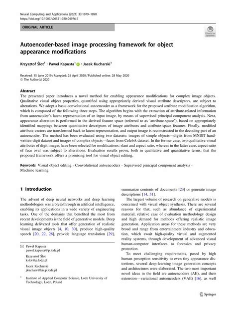 pdf autoencoder based image processing framework for object dokumen