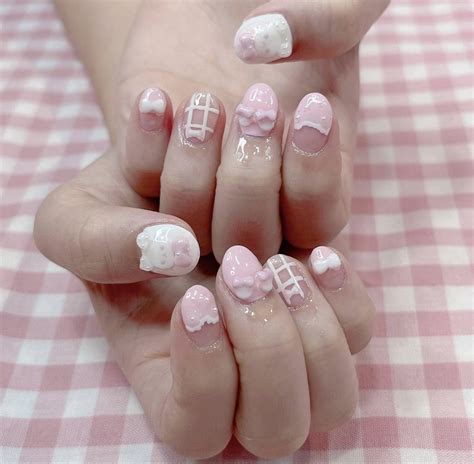 Euin Pipi On Ig Cute Gel Nails Cute Nails Blush Nails