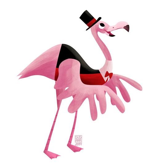 Susana Rodrigues Flamingo With Top Hat Flamingo Character Design