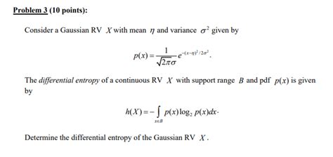 Solved Problem Points Consider A Gaussian RV X With Chegg