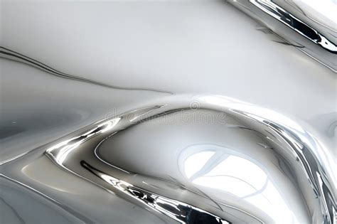 Abstract Silver Liquid Metal Flows And Reflects Light Creating A Stunning Visually Engaging