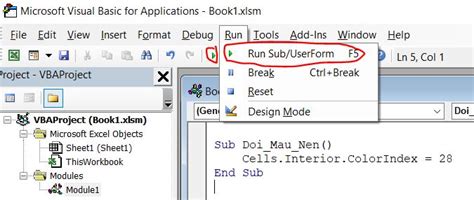 Cách Chạy Code Trong Modules Của Vba Freetuts