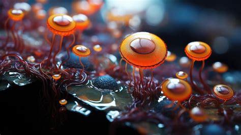 Premium Ai Image Macro Photography Flora Mushrooms Plants Under A