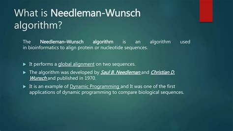 Needleman Wunch Algorithm Harshita Pptx