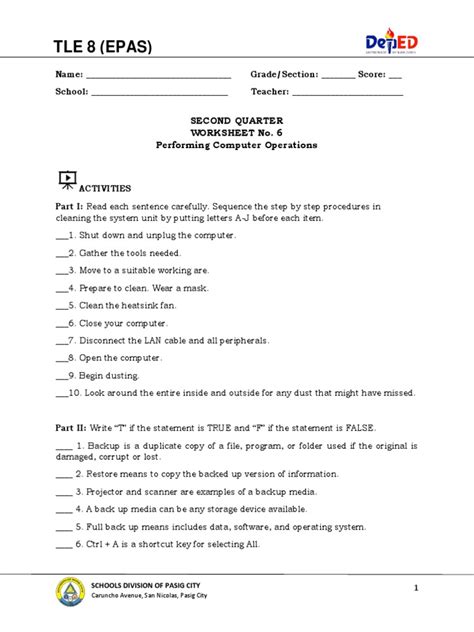 Tle Epas 8 Q2 Dw6 Pdf Antivirus Software Computer Data Storage