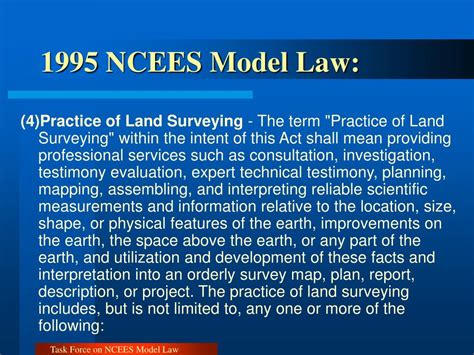 Ppt Task Force On Ncees Model Law For Surveying Powerpoint