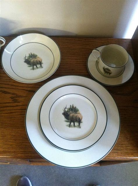 23 Pc Elk Dinnerware Set Phillip Crowe Wildlife Designs 1730870264