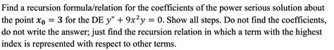 Solved A Find A Recursion Formularelation For The