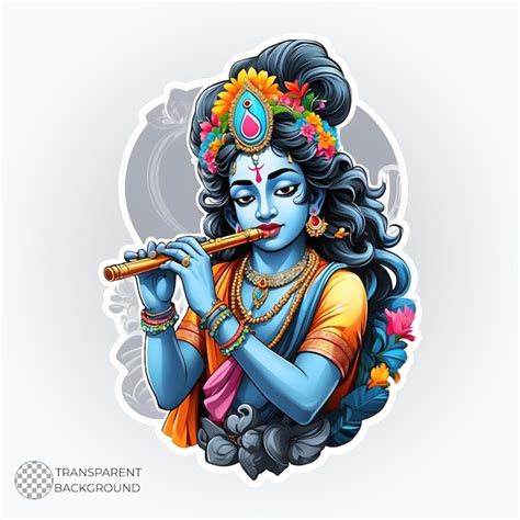 Premium Psd High Resolution Sticker Illustration Of Lord Krishna