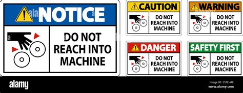 Danger Sign Do Not Reach Into Machine Stock Vector Image And Art Alamy