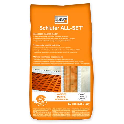 Schluter Systems All Set 50 Lb White Thinset Modified Mortar Seta50w Rona