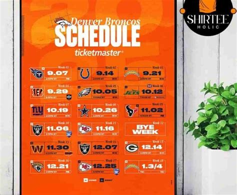 Denver Broncos Schedule 2025 2026 Printable Download And Print Free