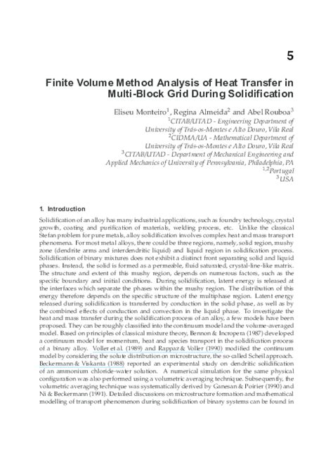 pdf intech finite volume method analysis of heat transfer in