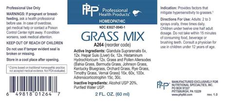 Grass Mix Nutritional Specialties Inc Package Insert