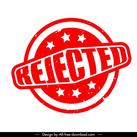 Rejected Stamp Template Symmetric Circle Stars Decor Vectors Images