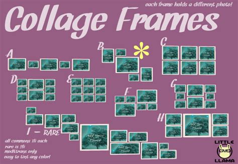 Second Life Marketplace Little Llama Collage Frames B Boxed