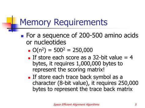 Ppt Space Efficient Alignment Algorithms Powerpoint Presentation