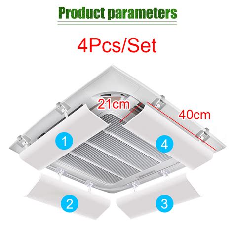4pcsset Talang Ac Cassette Penahan Angin Akrilik Penutup Angin Ac Rumah Reflektor Penahan Angin