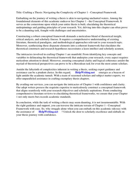 Sample Thesis Chapter 1 Conceptual Framework Pdf Theory Conceptual Model