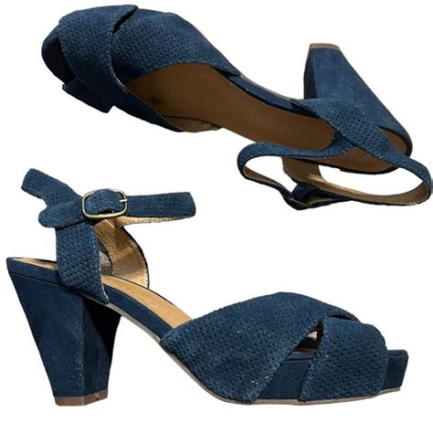 Jeffrey Campbell Shoes Jeffery Campbell Navy Blue T Strap Open Toe