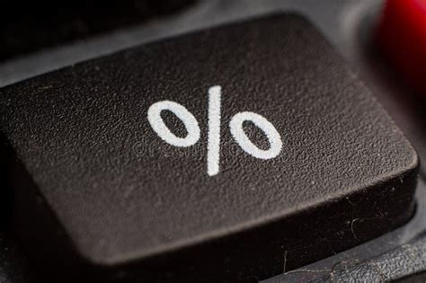 Closeup Of A Black Electronic Keypad Button Representing Percentage For Financial Calculations