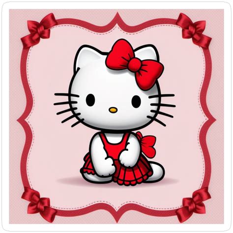 Hello Kitty Cute Red Dress Kawaii Aesthetic Girly Design Sticker For Sale By Ethnicdigital